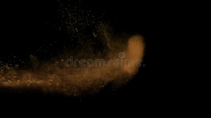 Abstract Dynamic Cloud of Dust Particles Dispersing Against Black ...