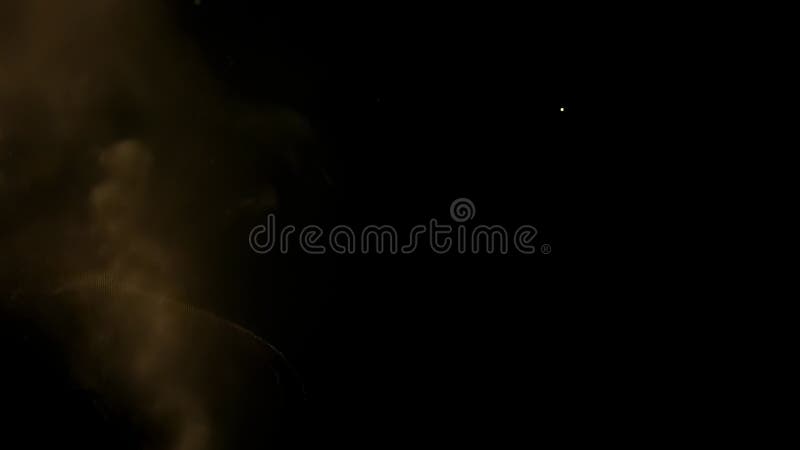 Abstract Dynamic Cloud of Dust Particles Dispersing Against Black ...