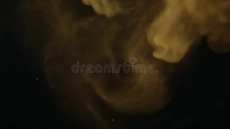 Abstract Dynamic Cloud of Dust Particles Dispersing Against Black ...