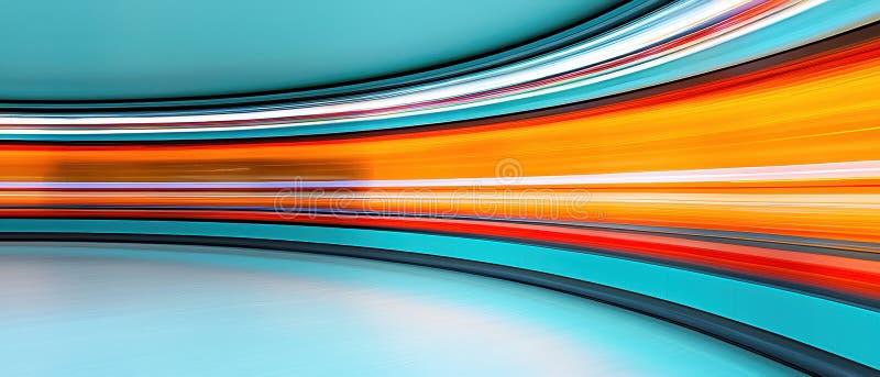 Abstract Dynamic Curved Lines Vibrant Orange and Teal Color Burst ...