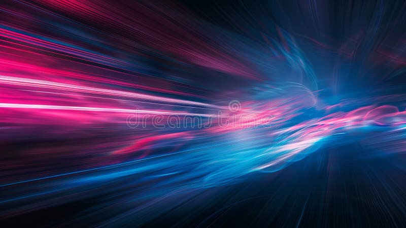 Abstract Dynamic Dark Background with Streaks of Fast-moving Blue and ...