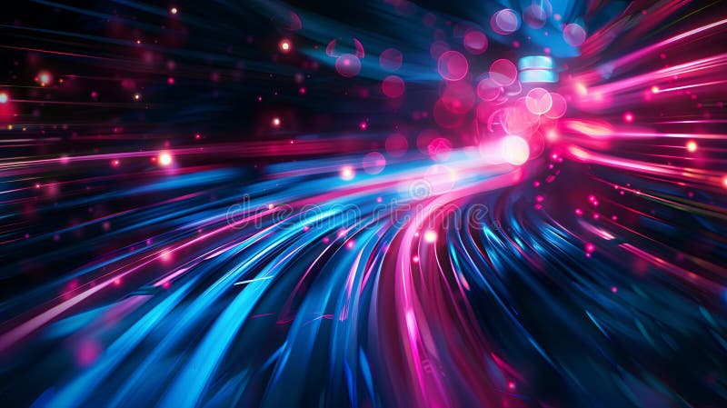 Abstract Dynamic Dark Background with Streaks of Fast-moving Blue and ...