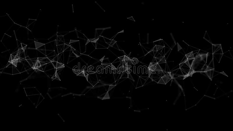 Abstract Dynamic Digital Flow with Connecting Dots and Lines. Network Concept. Big Data Complex ...