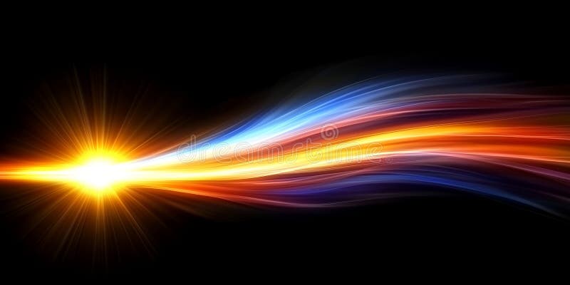 Abstract Dynamic Energy Light Stream Burst Design Red Art Blue Glow ...