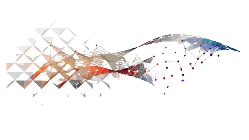 Abstract Dynamic Flowing Shape with Particles Vector, Vector Design ...