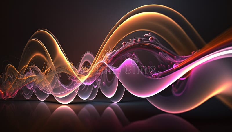 Abstract Dynamic Flowing Sounds, Music Wave Background, Generative AI ...