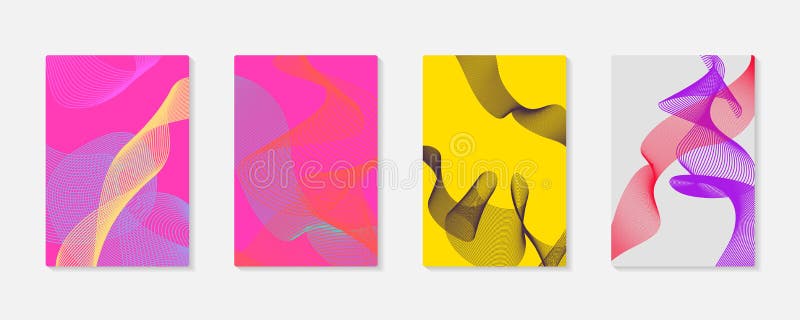 Abstract Dynamic Geometric Vector Background Cover. Modern Wave Lines ...