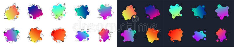 Abstract Dynamic Gradient Graphic Elements in Modern Style. Banners ...