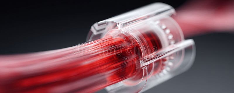 Abstract, Dynamic Image Featuring Red Streams Flowing through a Clear ...
