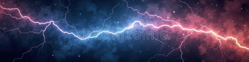 Abstract Dynamic Lightning Pattern in Dark Space. Energy Lines Form ...