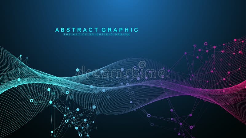 Digital Streaming Background, Wave Flow. Plexus Stream Background Stock ...