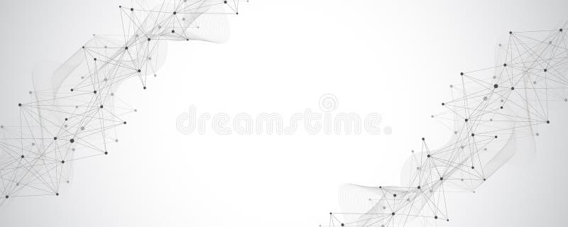 Abstract Dynamic Motion Lines And Dots Connection Background With Plexus Effect Digital