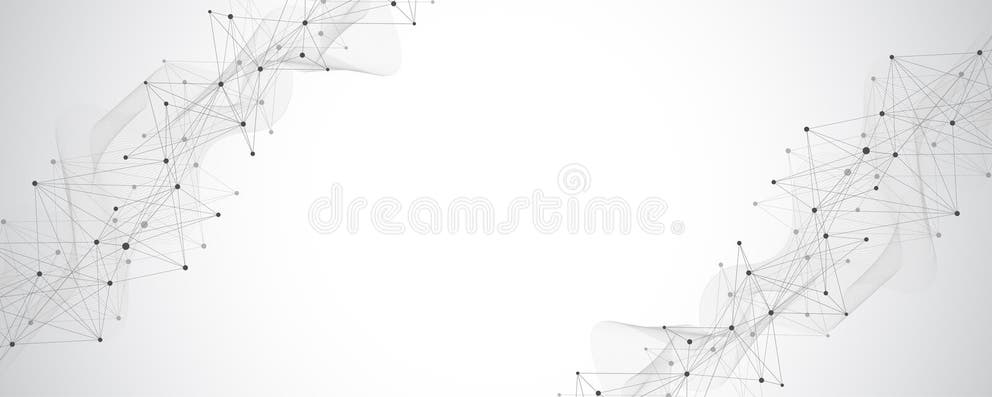Abstract Dynamic Motion Lines and Dots Connection Background with Plexus Effect. Digital ...