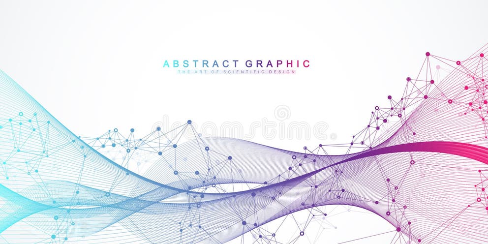 Abstract Dynamic Motion Lines and Dots Connection Background with Plexus Effect. Digital ...
