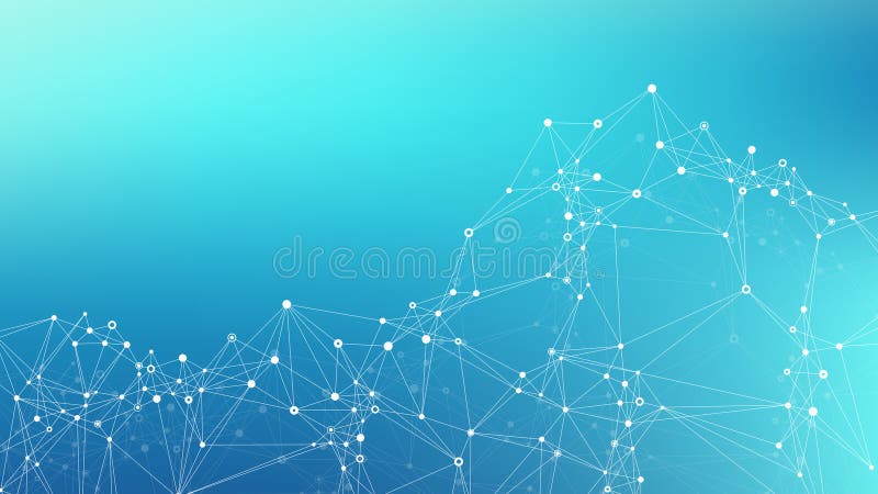 Abstract Dynamic Motion Lines and Dots Connection Background with Plexus Effect. Digital ...