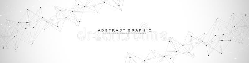 Abstract Dynamic Motion Lines and Dots Connection Background with Plexus Effect. Digital ...