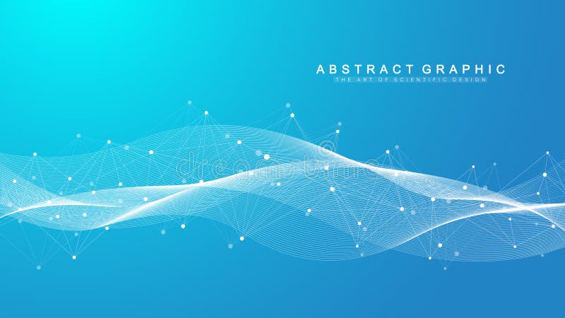 Abstract Dynamic Motion Lines and Dots Connection Background with Plexus Effect. Digital ...