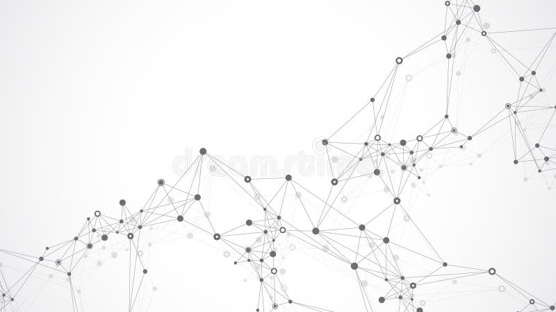 Abstract Dynamic Motion Lines and Dots Connection Background with Plexus Effect. Digital ...