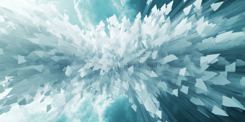 Abstract Dynamic Motion with Shards and Energy Flow in Vibrant Blue and ...