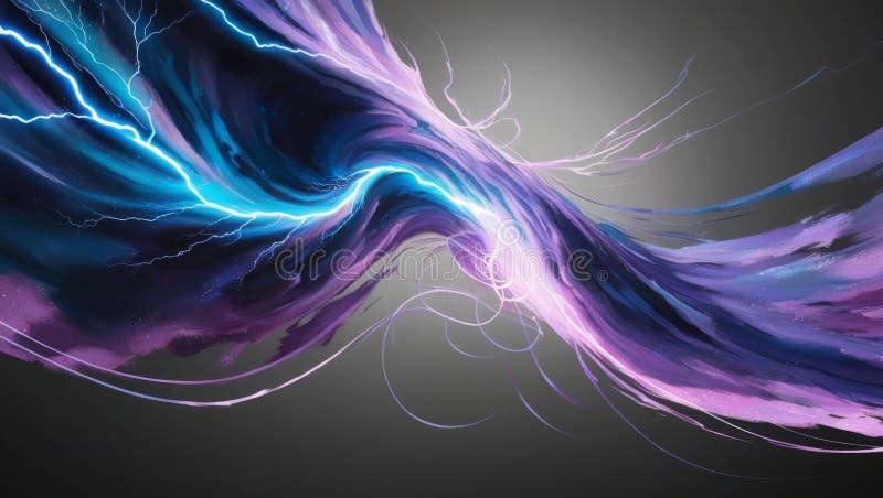 Abstract Dynamic Neon Lines of Lights with Swirling Energy Simulating ...