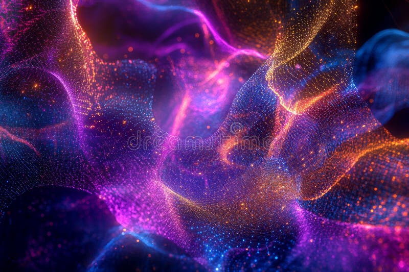 Abstract Dynamic Network Graphic with Realistic Data Visualization in ...