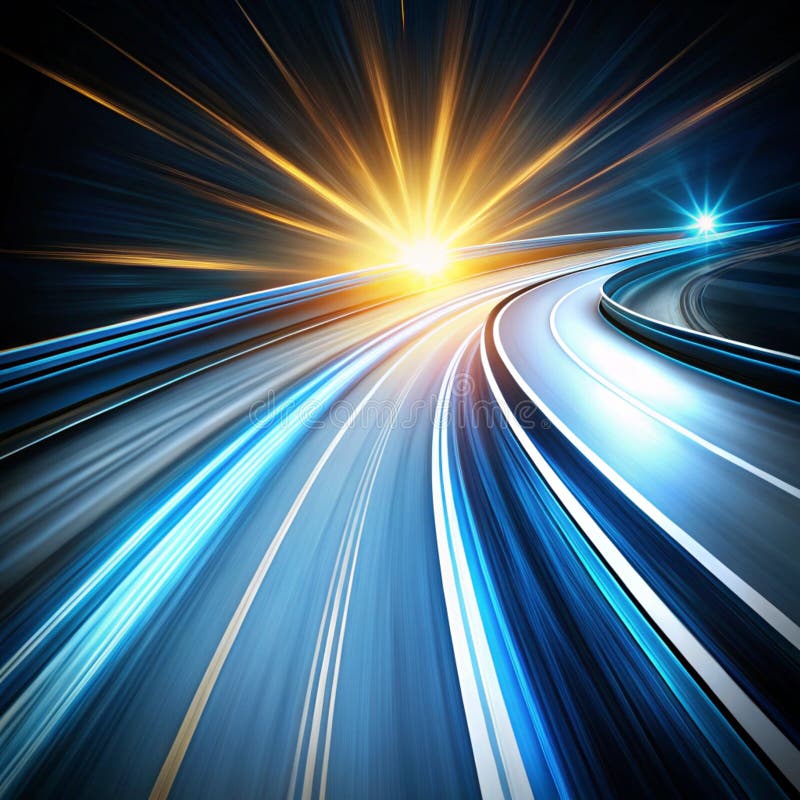 Abstract Dynamic Road at Night Stock Illustration - Illustration of ...