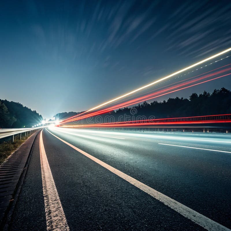 Abstract Dynamic Road at Night a Visual Representation of Speed and ...