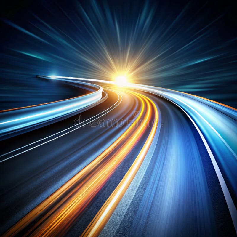 Abstract Dynamic Road at Night a Visual Representation of Speed and ...