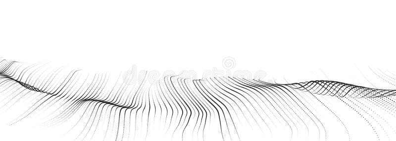 Abstract Dynamic Smooth Wave. Sound Wave Concept. Futuristic Particle ...