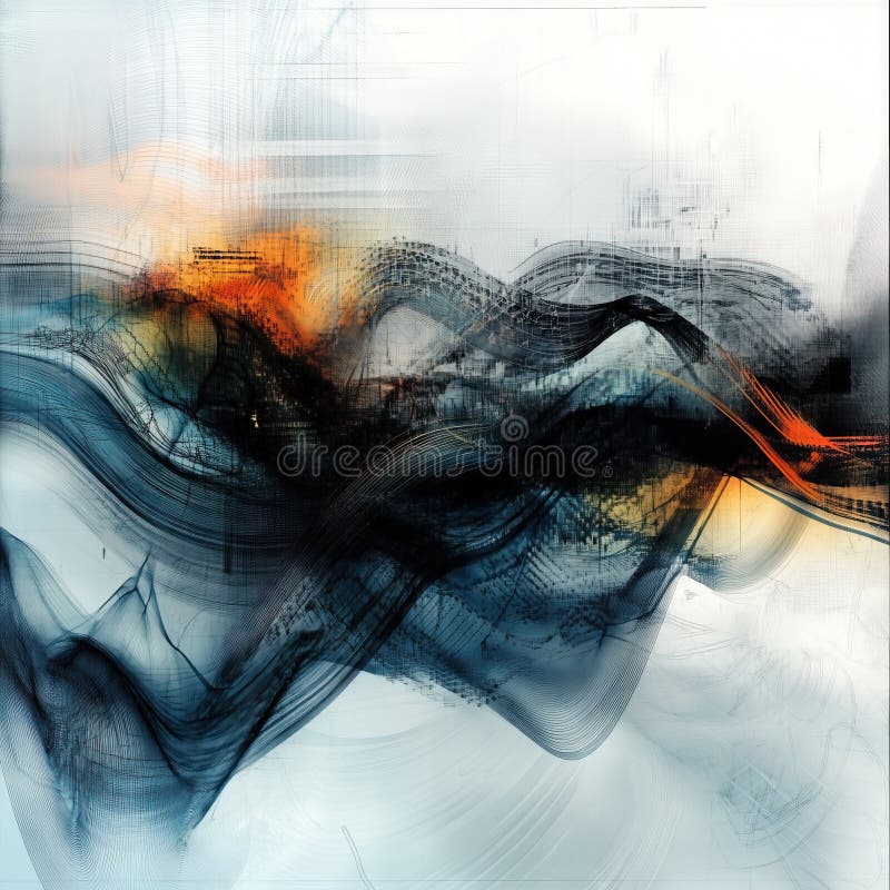 Abstract Dynamic Sound Waves, Vibrant Flowing Energy Patterns ...