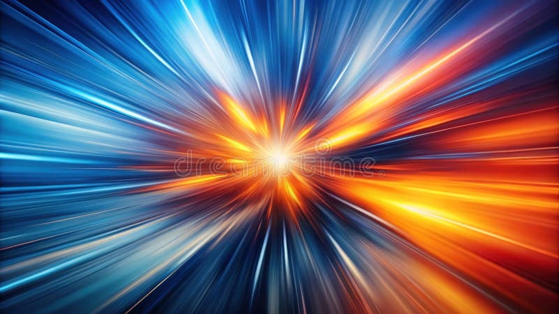 Abstract Dynamic Speed Lines a Burst of Blue and Orange Energy ...