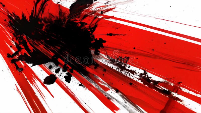 Abstract Dynamic Splashes of Red and Black Paint Stock Video - Video of ...