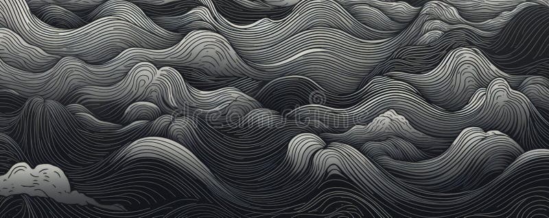 Surreal Fantasy Line Art Design Composition Stock Illustration ...