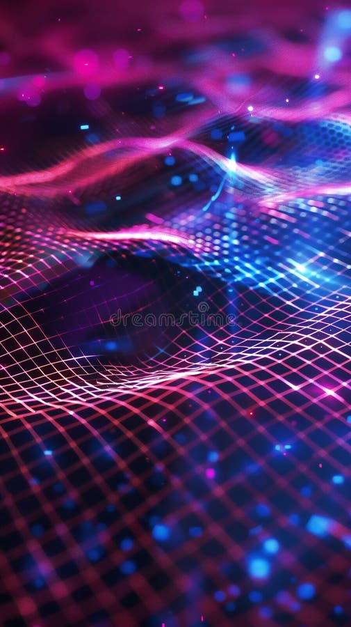 Abstract Dynamic Wave of Particles and Lines. Big Data. Network or Connection. Digital ...