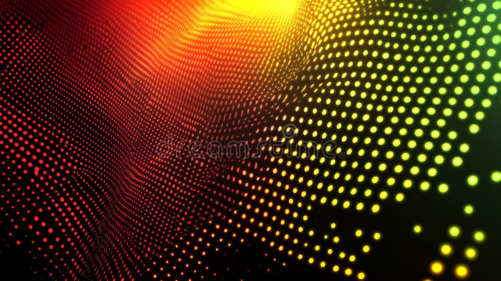 Abstract Dynamic Wave Pattern with Red Yellow Green Gradient Glow Stock ...