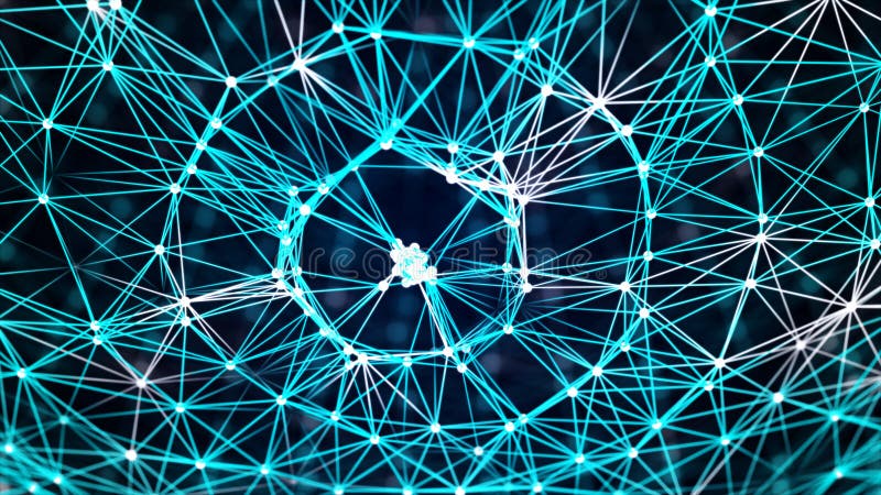 Abstract Dynamic Wave of Points and Lines. Spider S Web. 4K ...