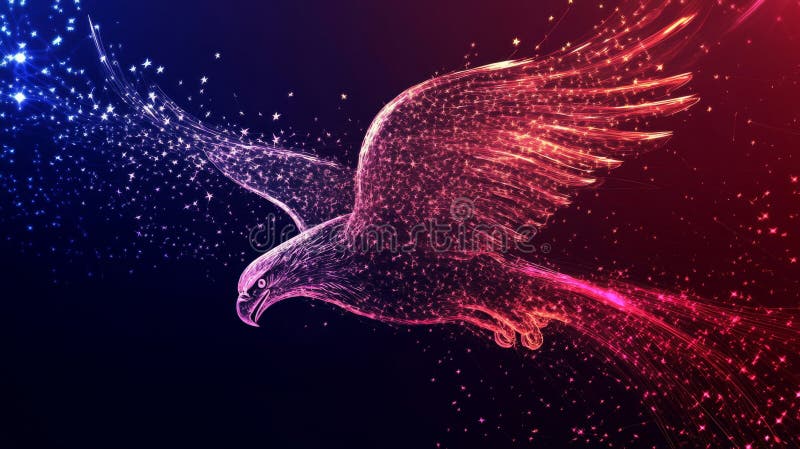 Abstract Eagle in Flight Composed of Stars Stock Illustration ...