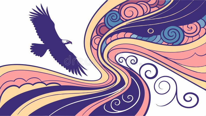 Abstract Eagle in Flight, Dynamic and Artistic Wildlife Representation ...