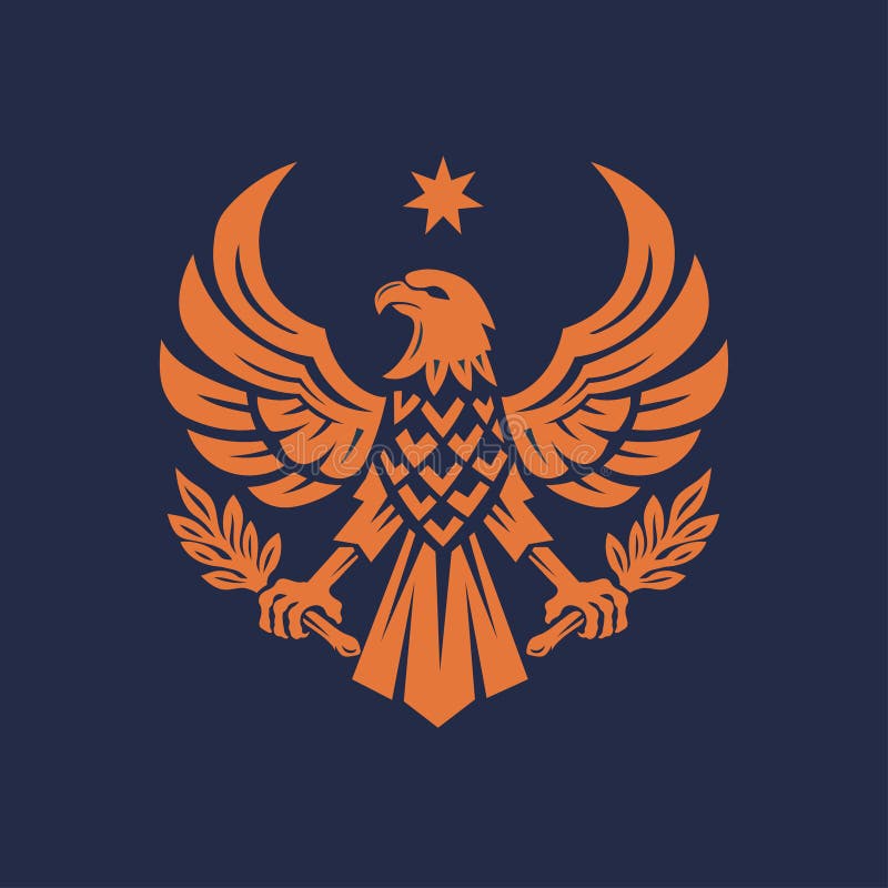 Abstract Eagle Gripping a Tree Branch Symbol Stock Illustration ...