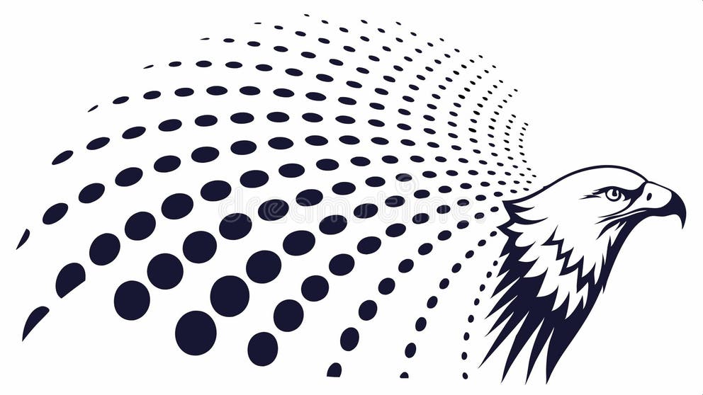 Abstract Eagle Head Illustration with Dynamic Dot Pattern Vector Design ...