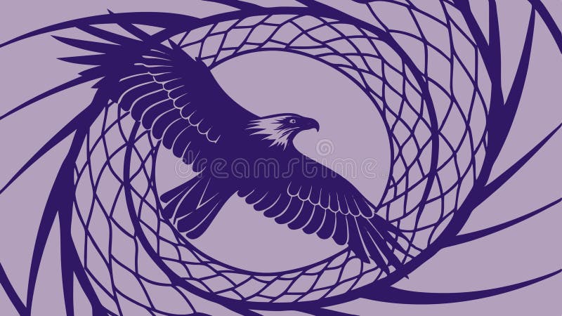 Abstract Eagle with Spiral Motion, Vector Design Generative AI Stock ...