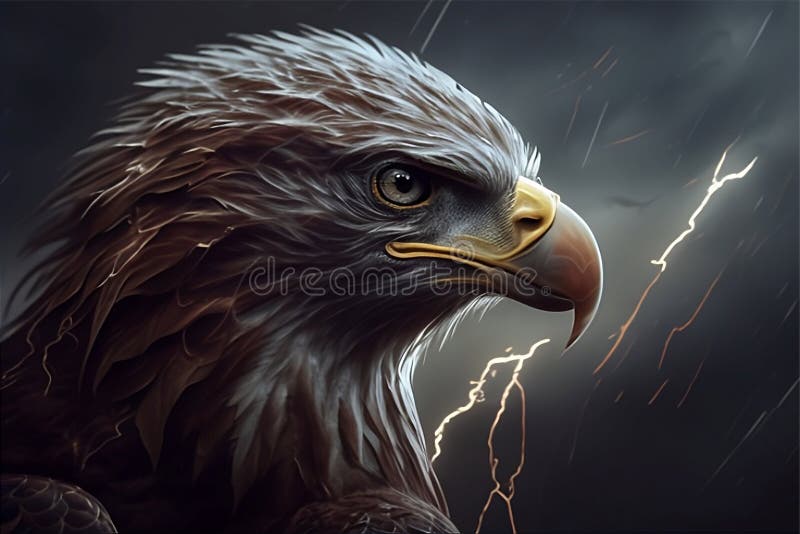 Abstract Eagle with Thunder Effect, Neon Colors, Digital Art, Wallpaper ...