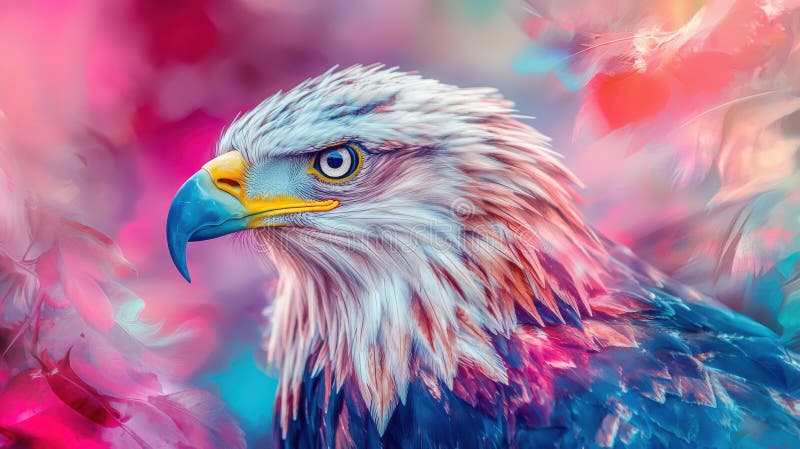Vibrant Eagle Portrait: a Masterpiece of Artistic Expression Stock ...