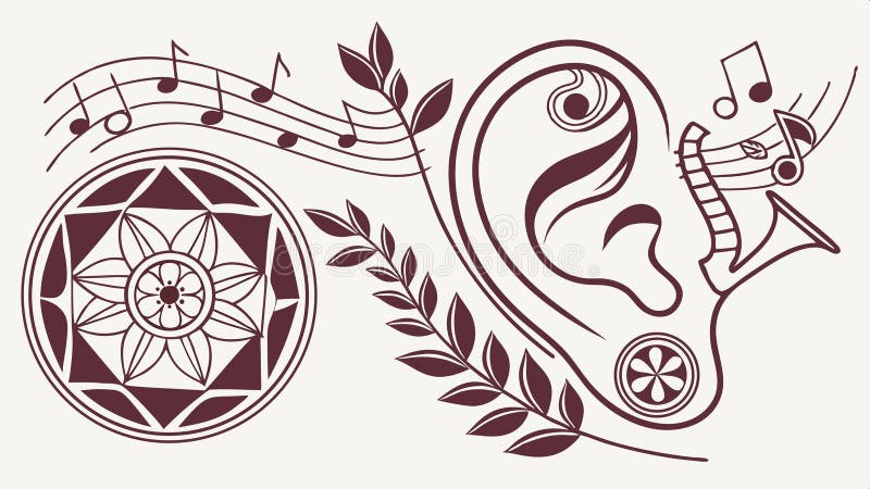 Abstract Ear Musical Notes Illustration Vector Music Graphic Art Vector ...