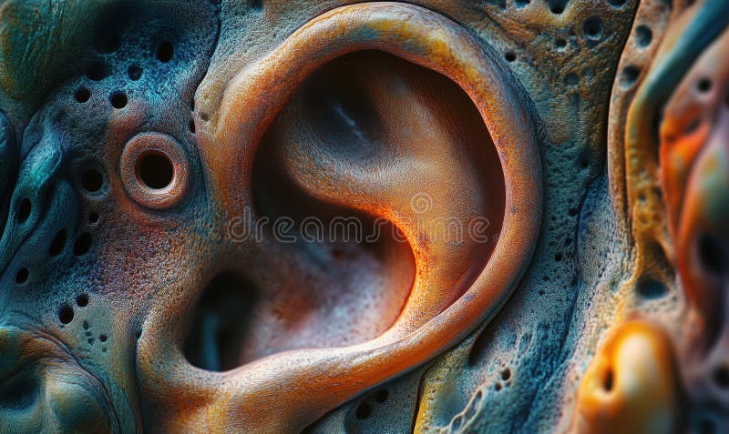 Abstract Ear Structure with Vibrant Colors and Intricate Textures ...
