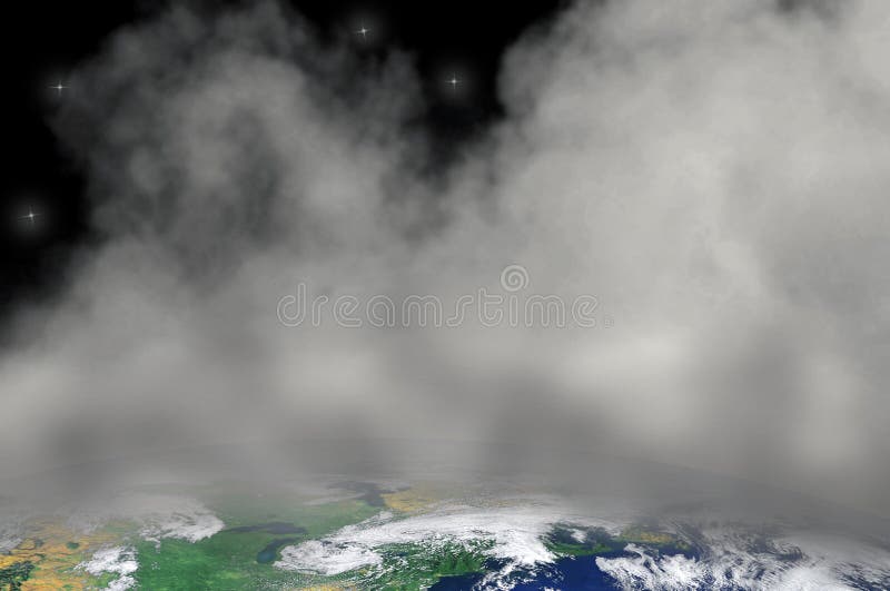 Earth Covered in Smog and Smoke Pollution Stock Illustration ...
