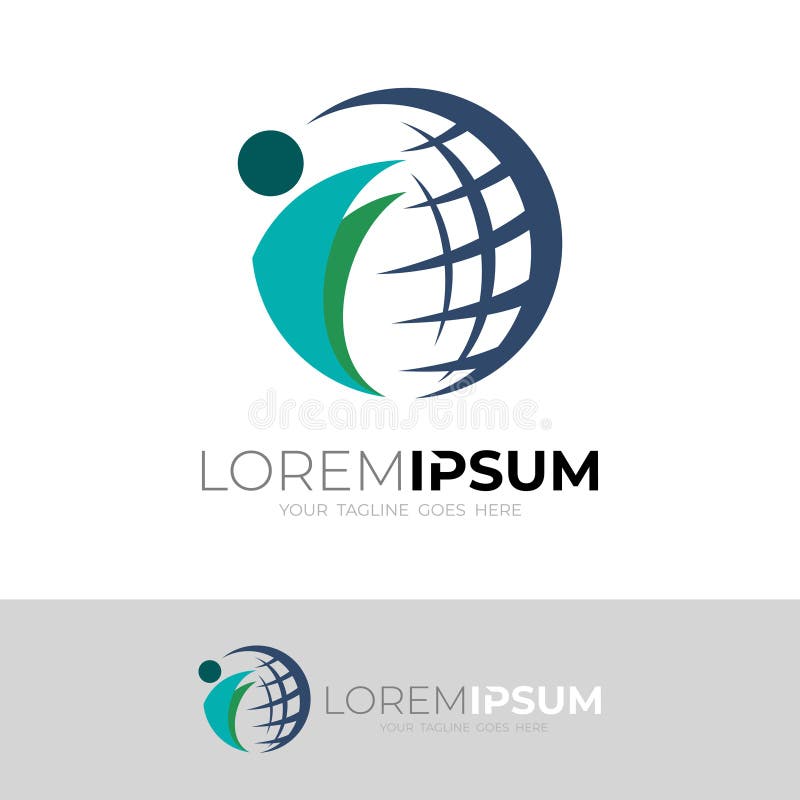 Abstract Earth Logo with People Design Community, Social Icon Stock ...