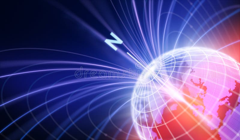 Abstract Earth with Magnetic Fields. Stock Illustration - Illustration ...