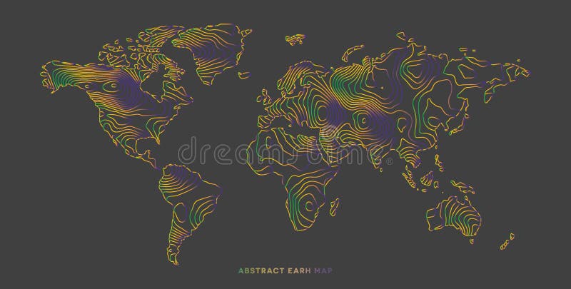 Abstract Earth Map Consist of Colorful Stripes Stock Vector ...