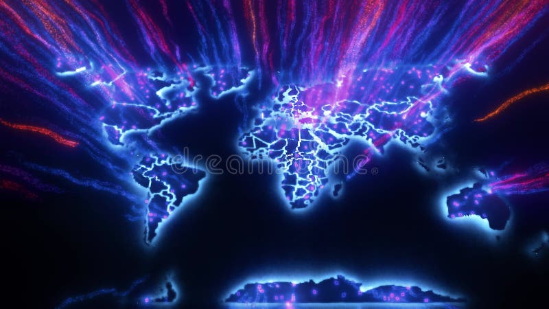 Abstract Earth Map V2 Representation of Data Transfer in Earth 4k Stock ...